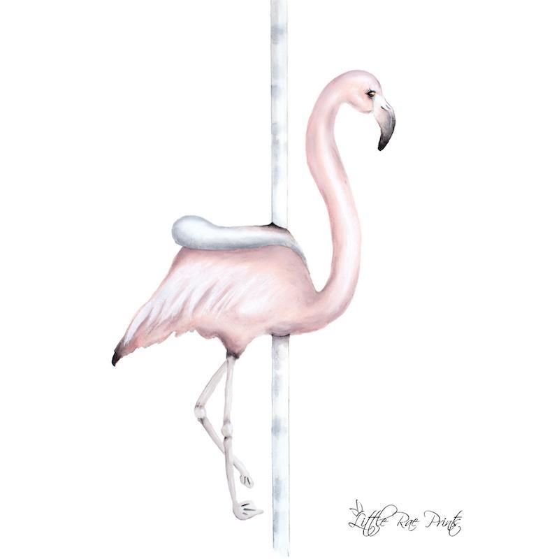 Carousel Flamingo A3 – Little Rae Prints
