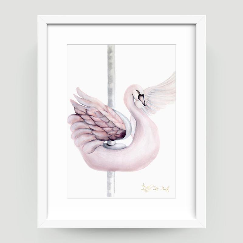 A3 Carousel Swan – Little Rae Prints